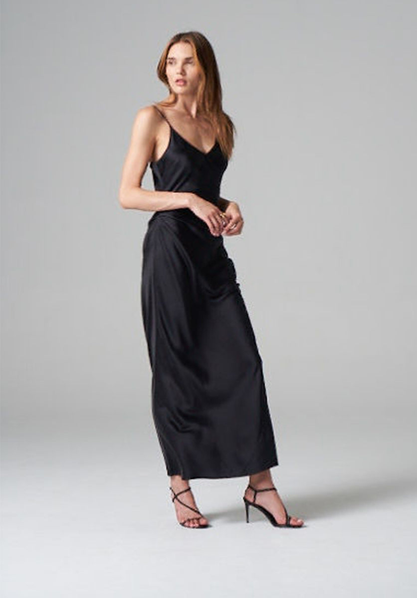 Washed Black Silk Maxi Dress – Charlene Tang